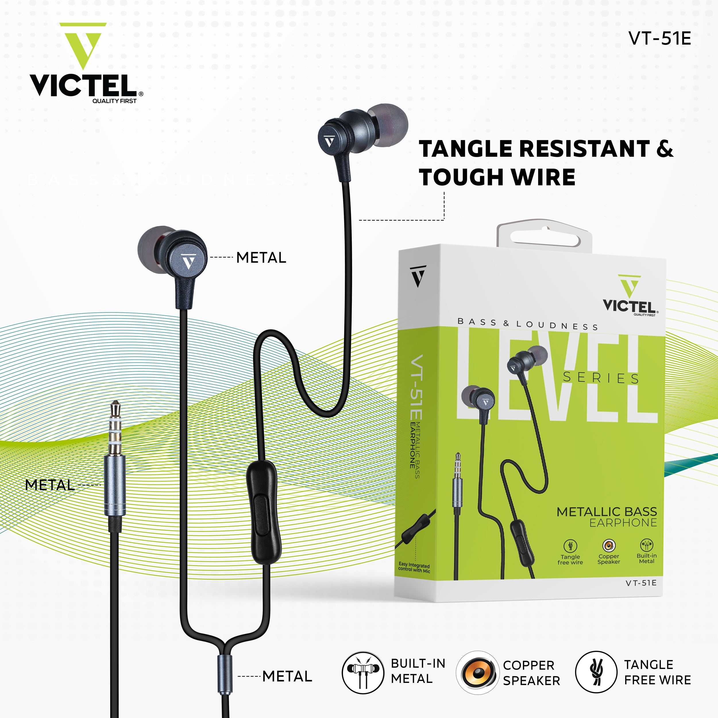 VICTEL - Wired Earphones with 10 mm Copper Coil Speaker – MojoLife